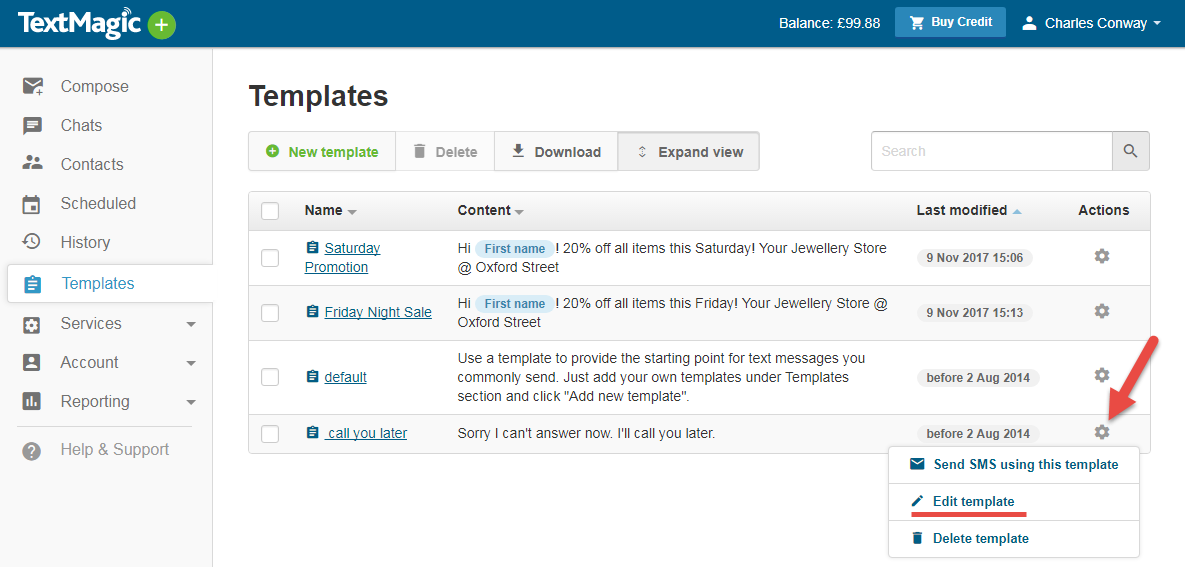 Save time with text message Templates | TextMagic