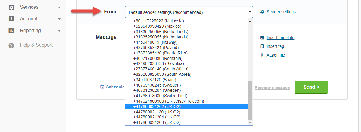 Send a single text message | Textmagic