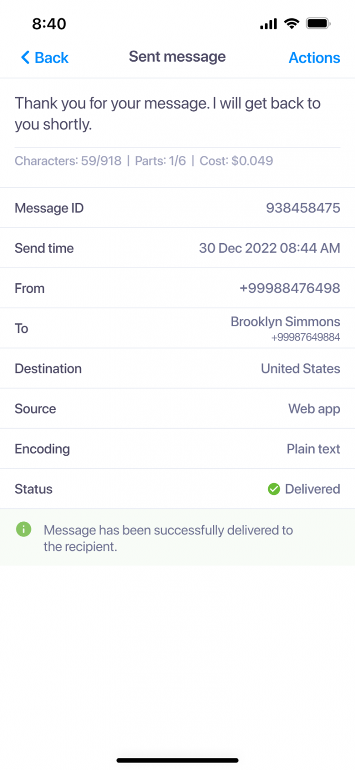 Send text messages using Textmagic mobile app