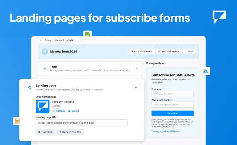 Introducing landing pages for subscribe forms | Textmagic