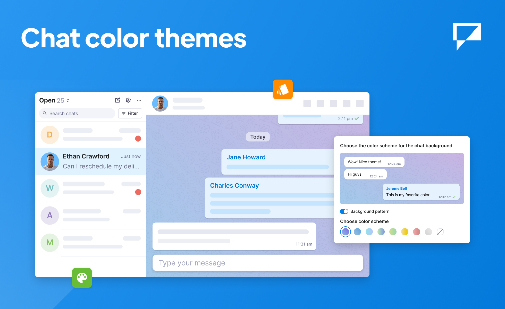 Introducing color themes for the chat background | Textmagic