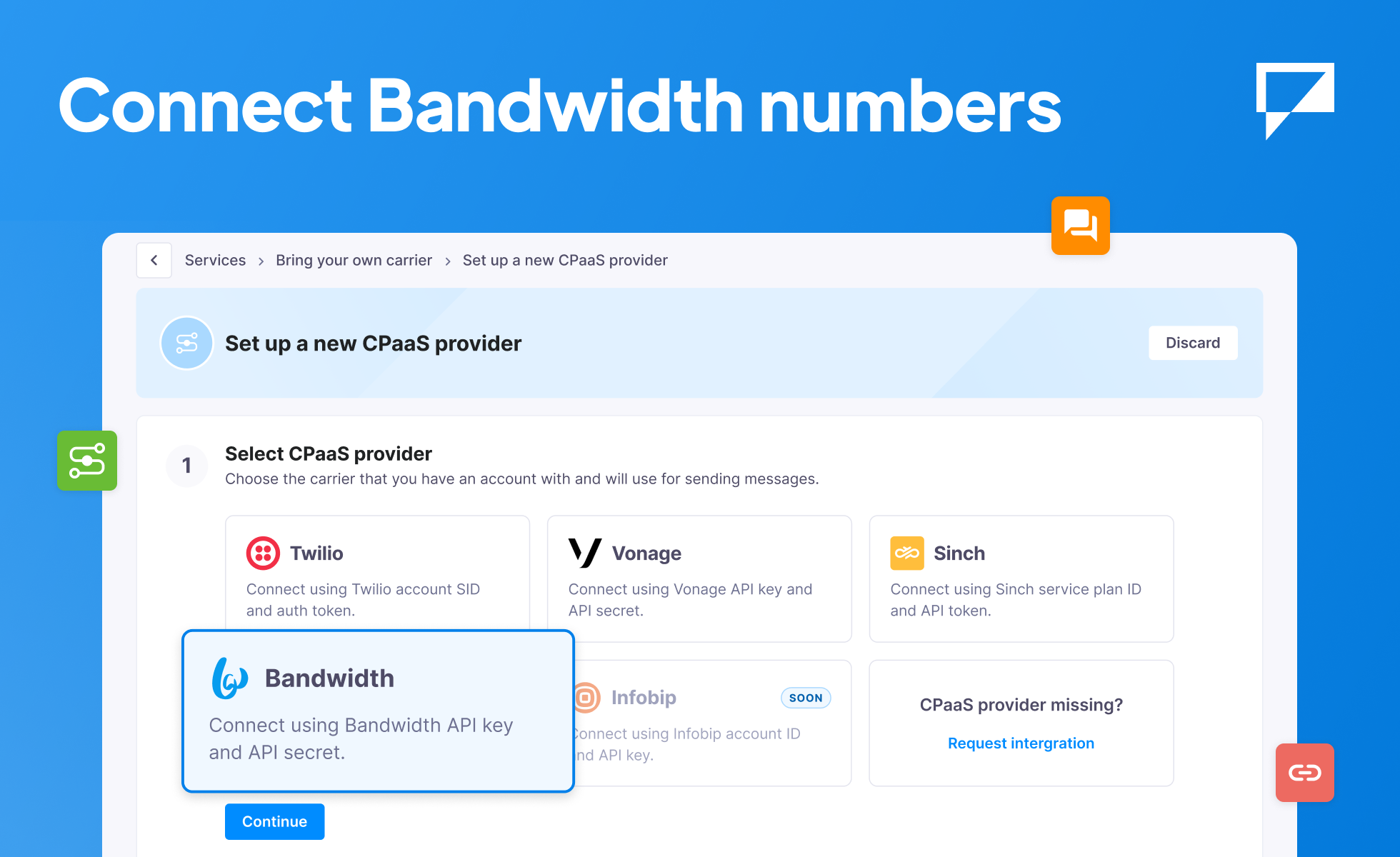 Connect Bandwidth numbers to Textmagic | Textmagic