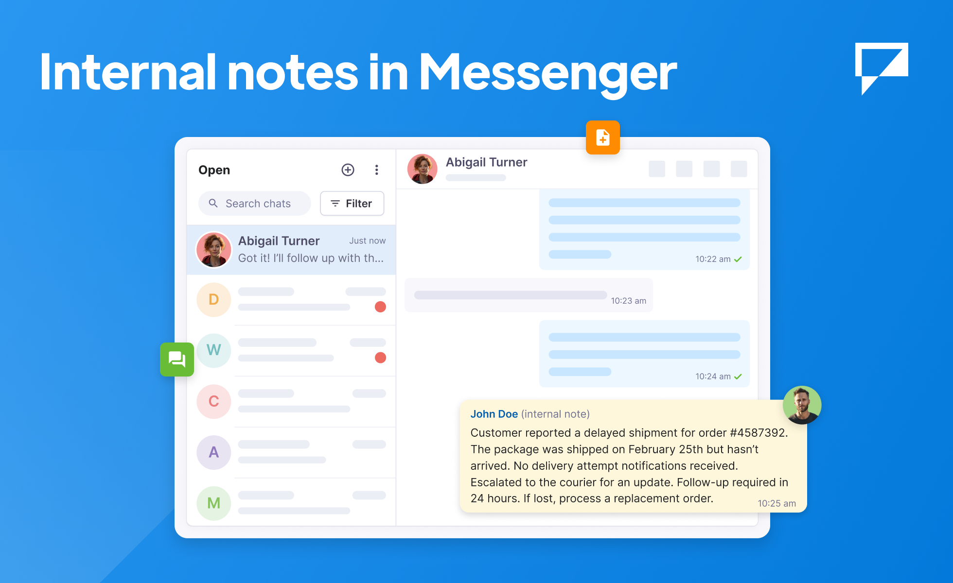 Keep important details with internal notes in Messenger | Textmagic